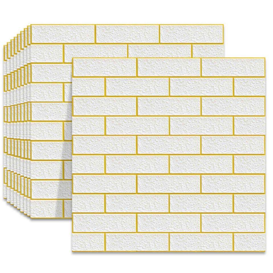 “Royal Brick Wall Foam with Golden Shine” Realistic 3D Brick Texture ...